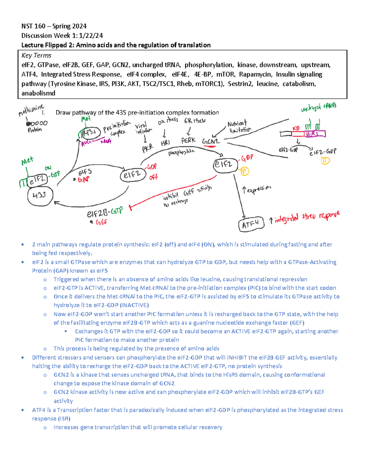 NUSCTX 160 Annotated Discussion Guide 1 - NST 160 – Spring 202 4 ...
