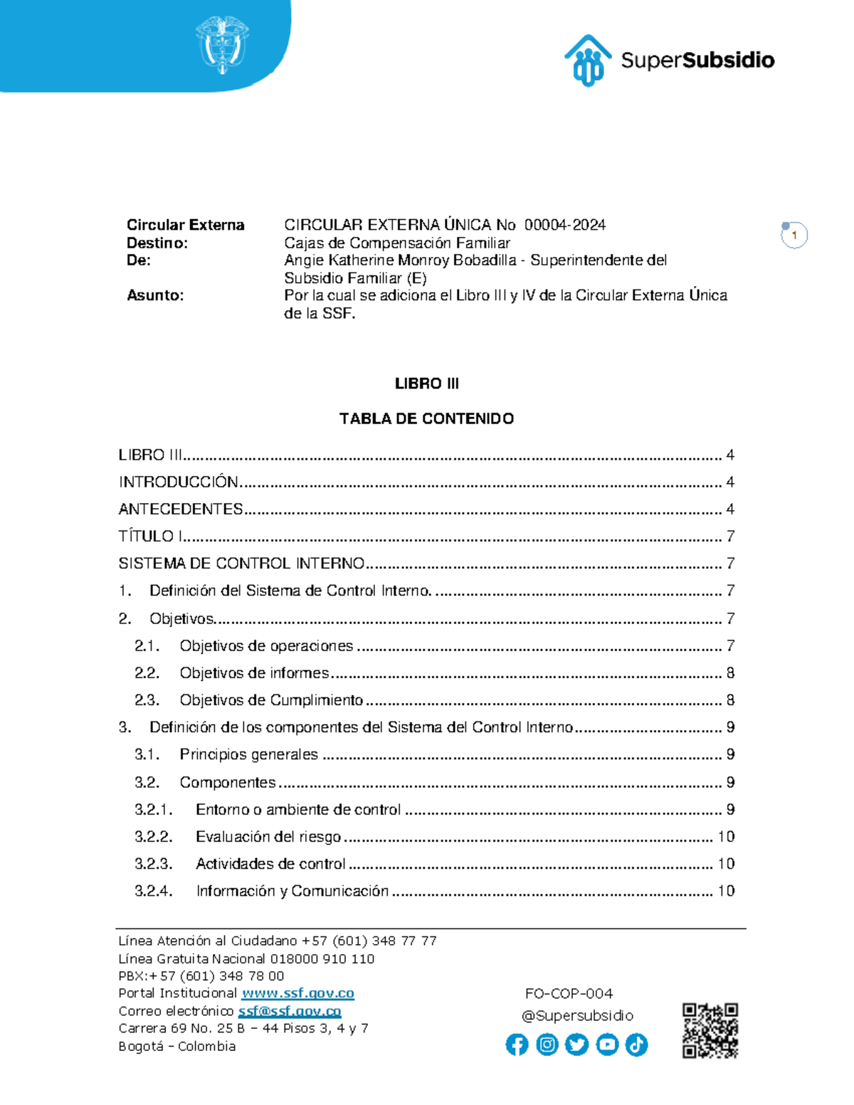 Circular unica 09 julio 2024 - FO-COP- 004 Línea Atención al Ciudadano ...