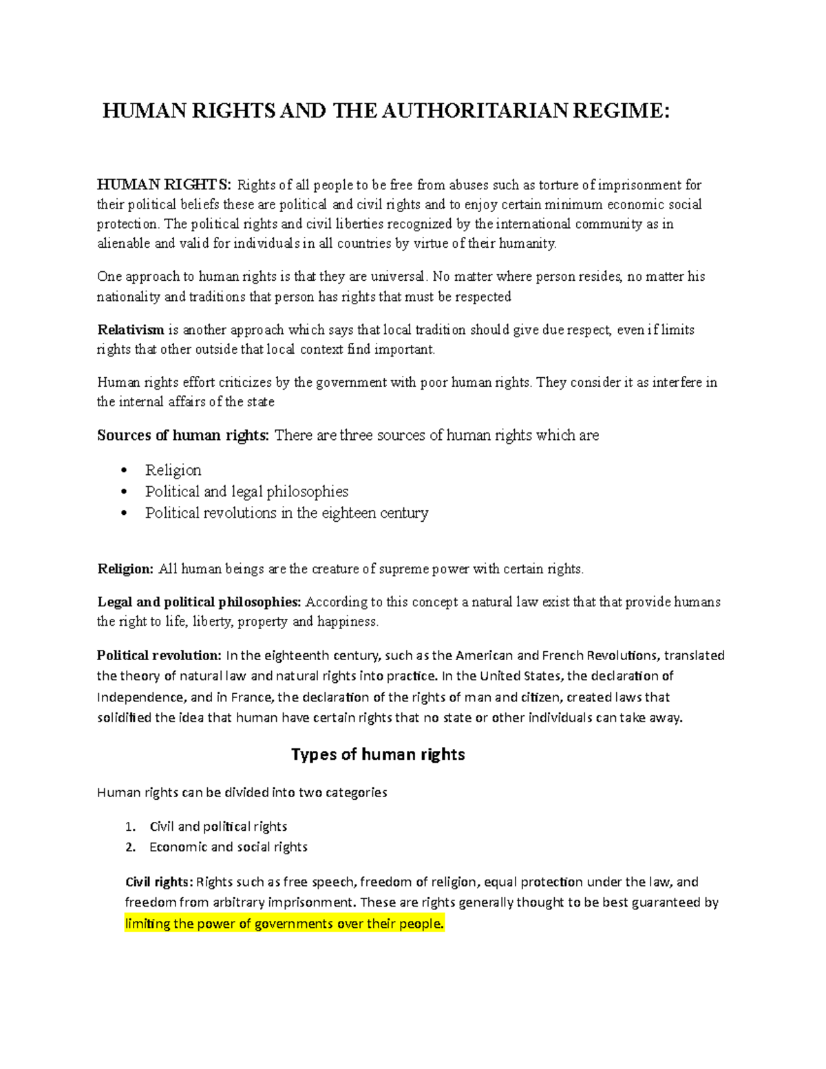 Human Rights AND THE Authoritarian Regime - HUMAN RIGHTS AND THE ...