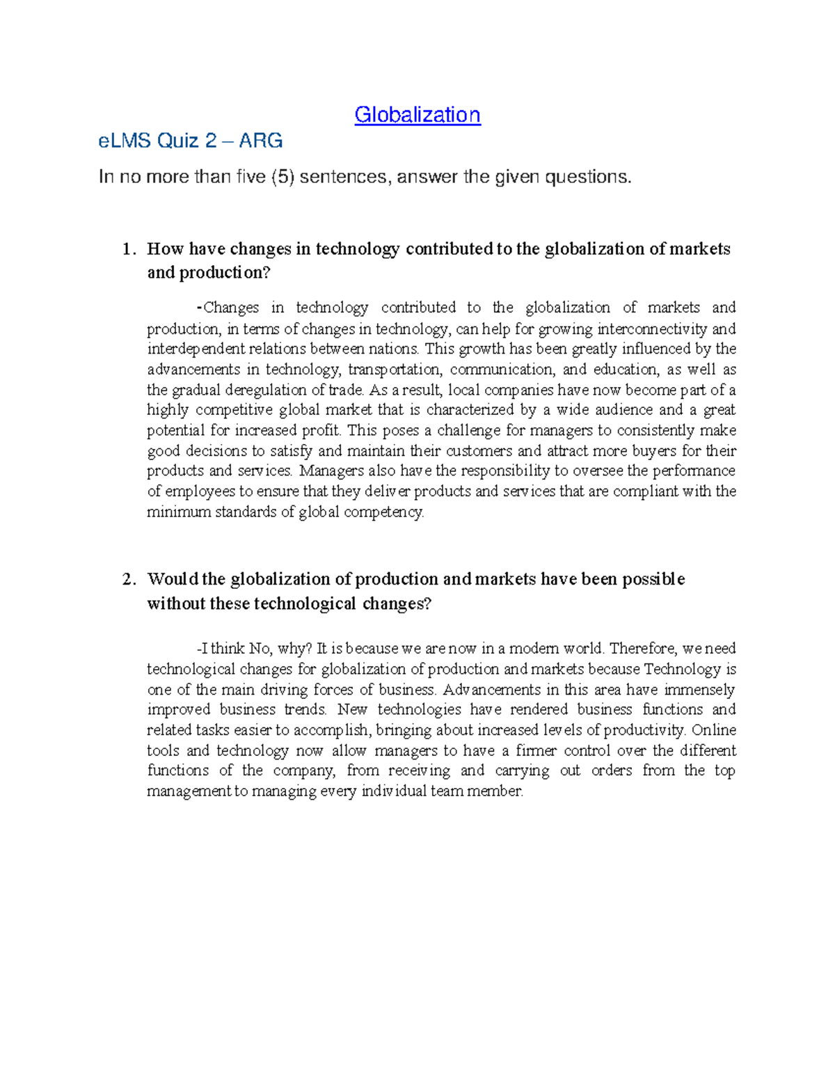 E Lms Quiz 2 Arg Globalization For Your Business Globalization Elms Quiz 2 Arg In No More