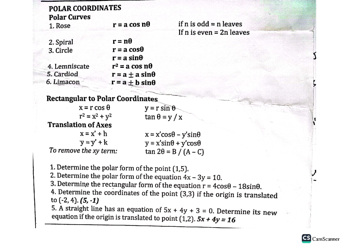 Polar Coordinates - Copy - BS-Mathematics - Studocu