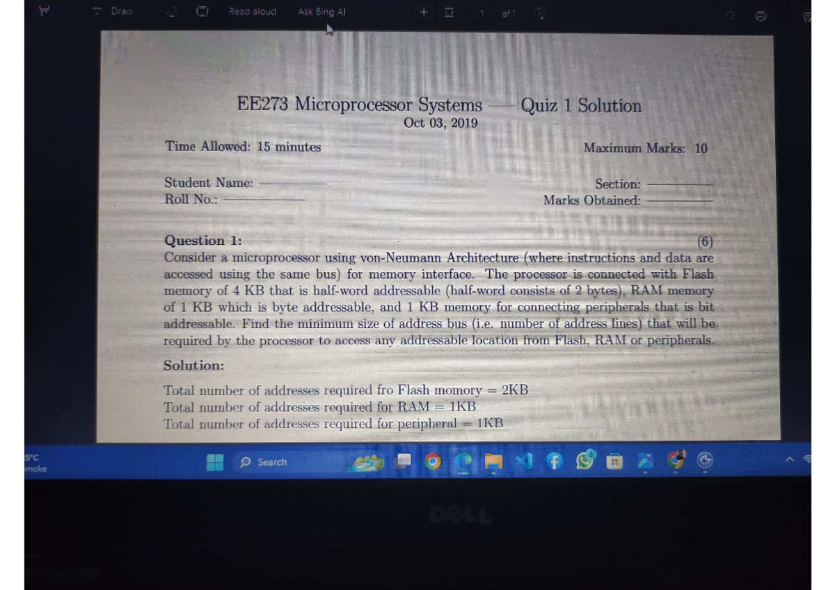 Quiz 1 past solution - - Studocu