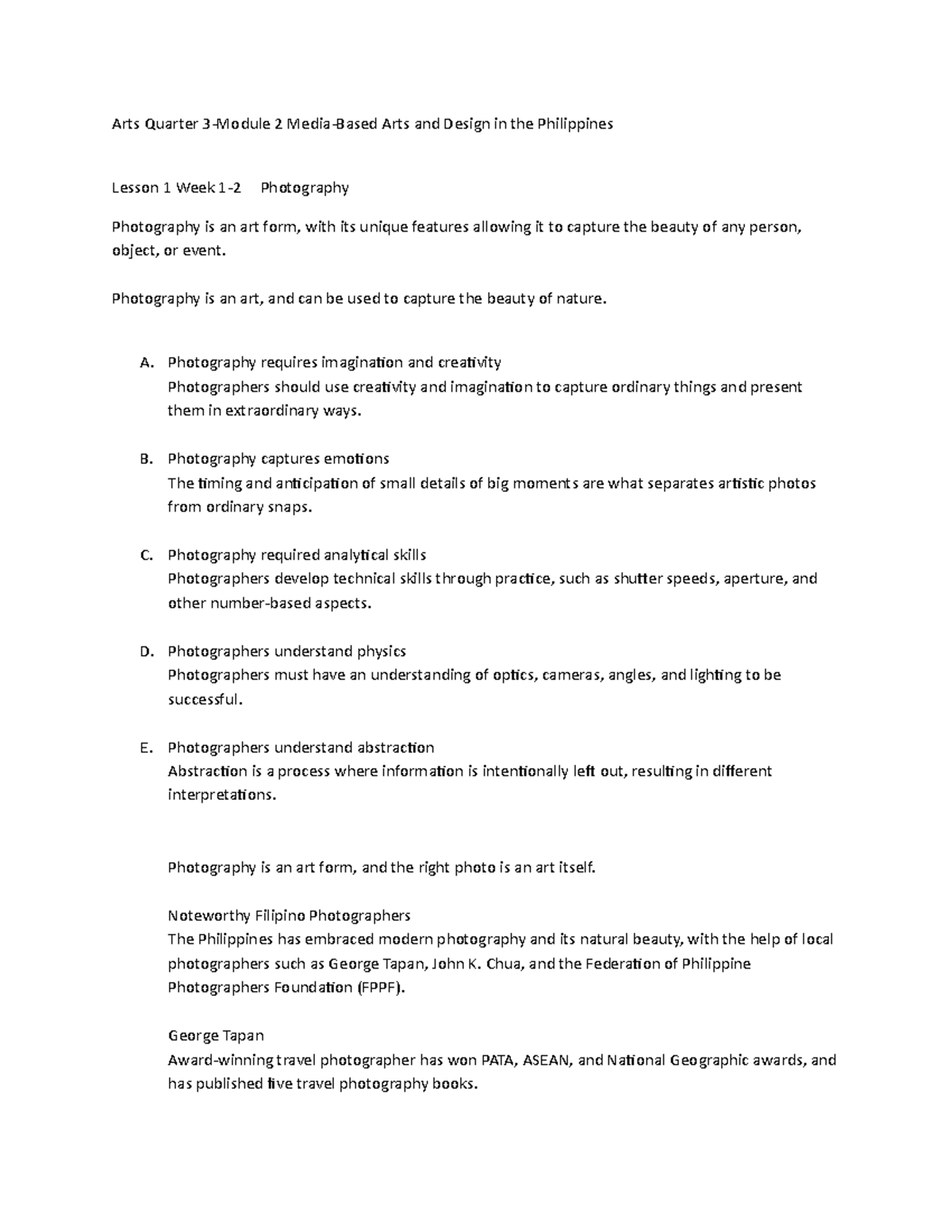 Arts-Quarter-3 - nothing much - Arts Quarter 3-Module 2 Media-Based ...