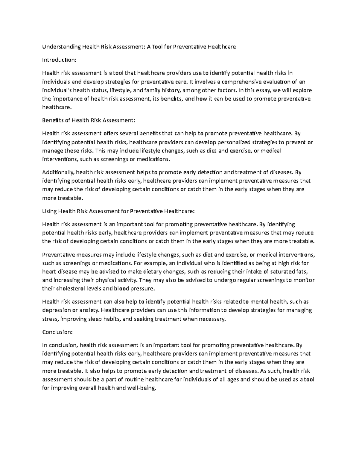 Understanding Health Risk Assessment - It involves a comprehensive ...