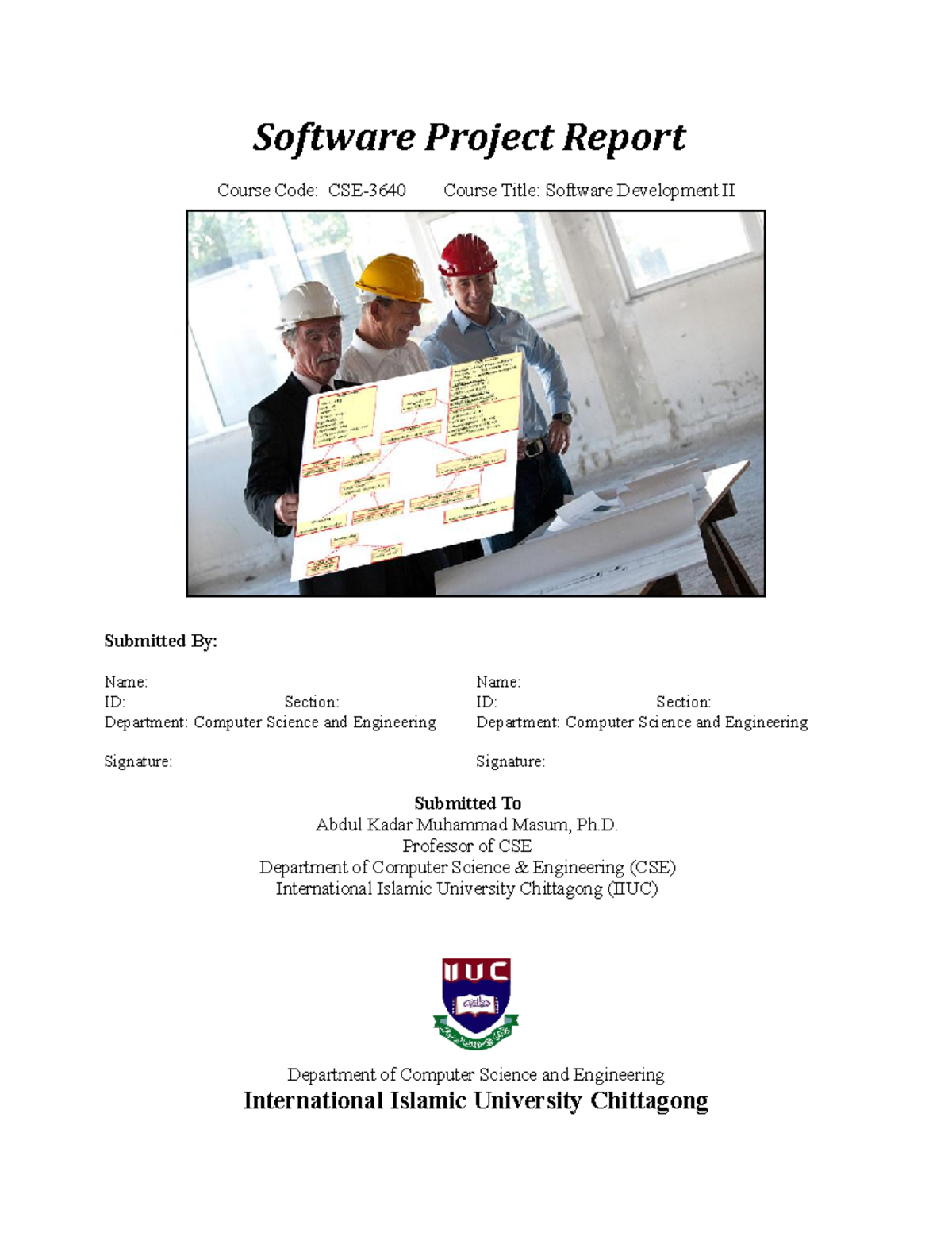 Report Template - Software Project Report Course Code: CSE-3640 Course ...