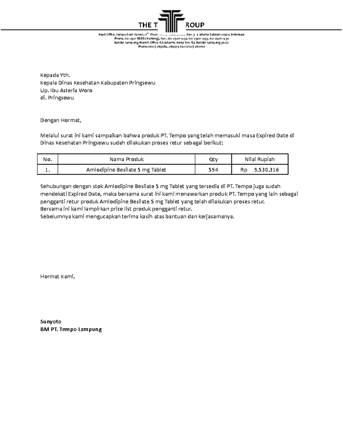 Dinkes Pringsewu - Cbvd - THE TEMPO GROUP Head Office :Tempo Scan Tower ...