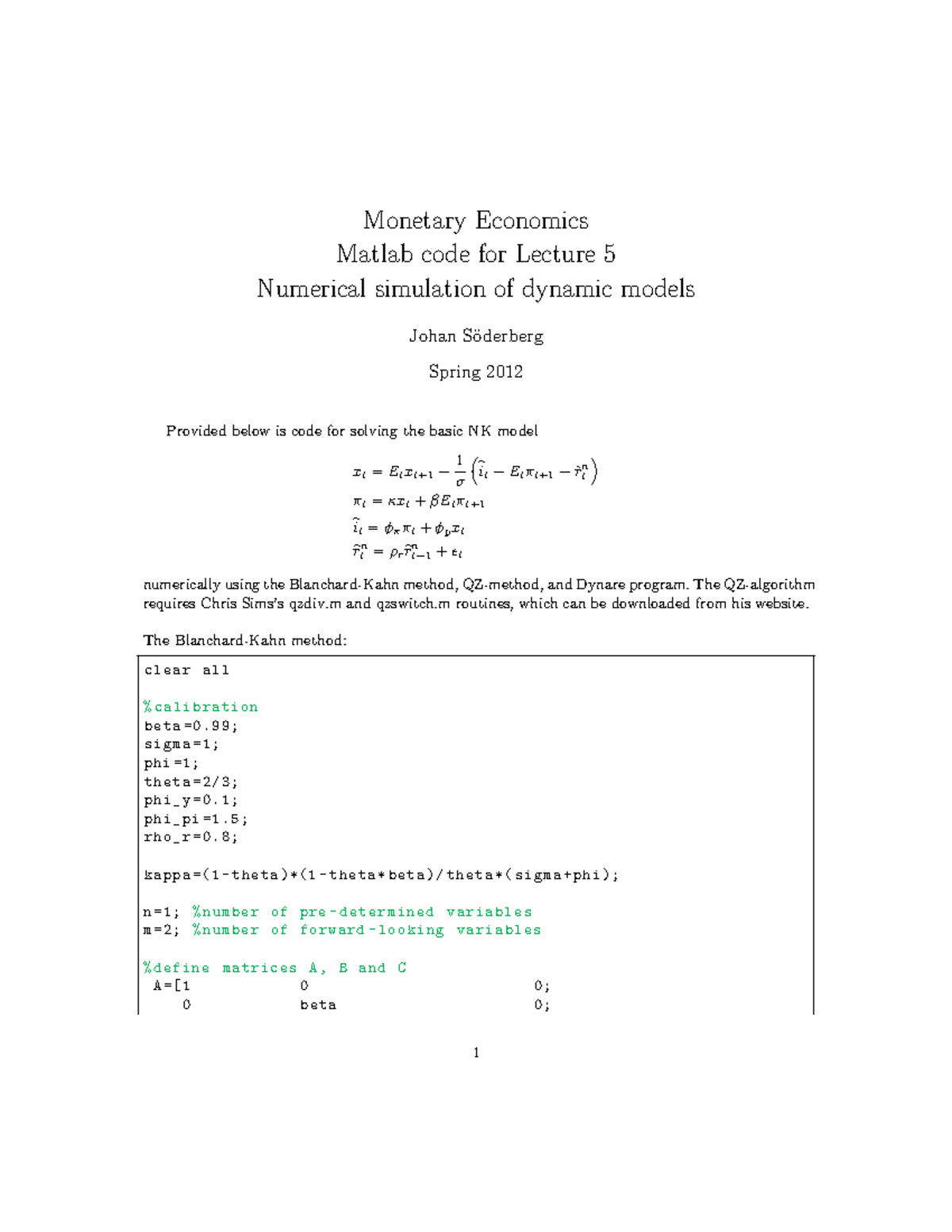Lecture Note - Wage rigidity and labor market frictions I - Monetary ...