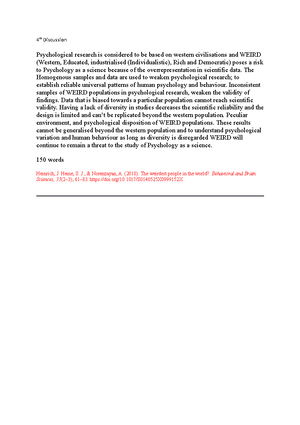 PSY30013 Assignment 1A Workbook 1 weekly question template - Assignment ...