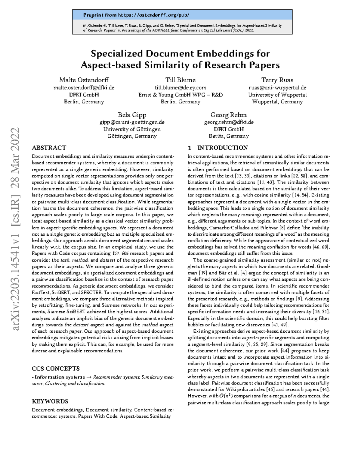 Specialized Document Embeddings for Aspect-based S - Specialized ...