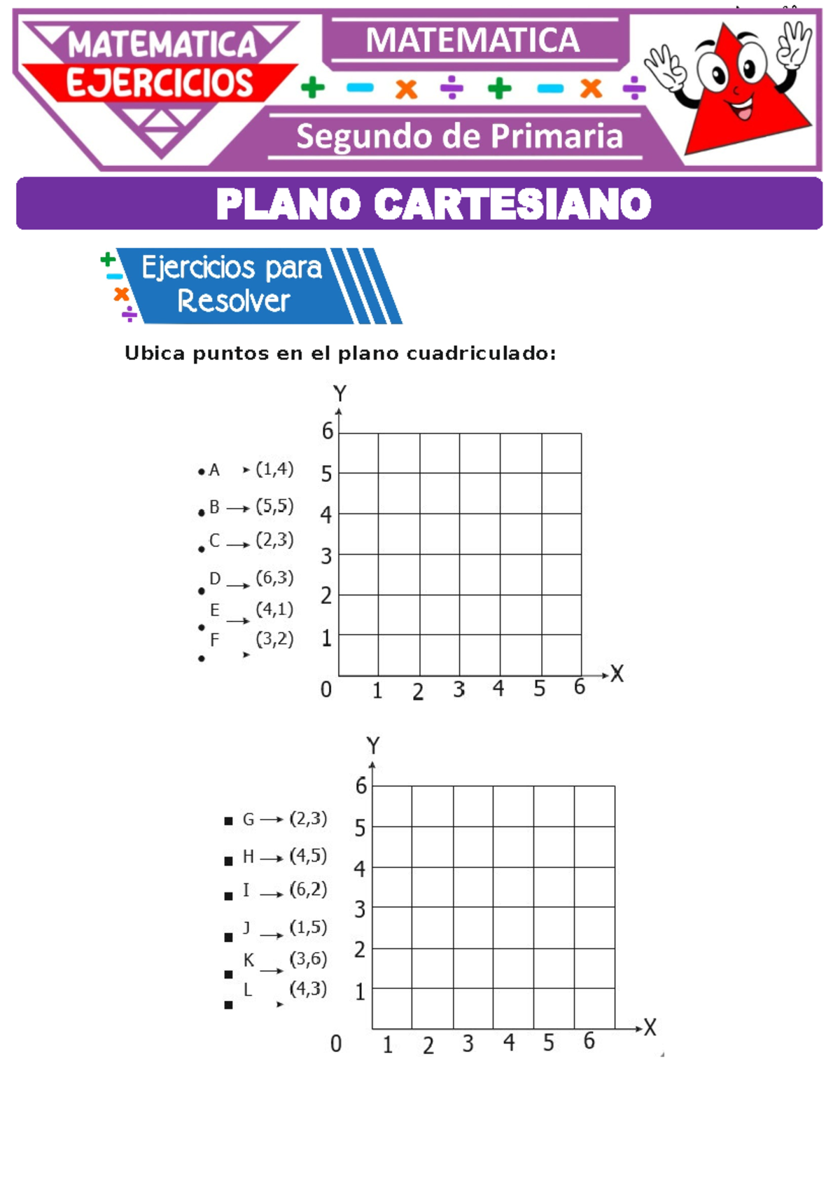 Plano Cartesiano para Segundo Grado de Primaria - Mathematics: Analysis ...