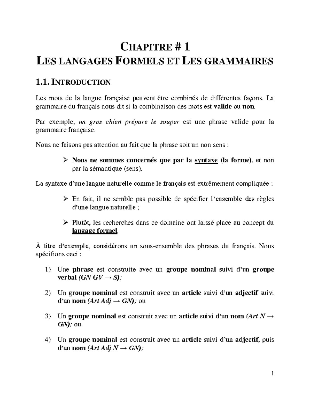 PIF1006 - Notes de cours - Chapitre #1 - Grammaires formelles ...
