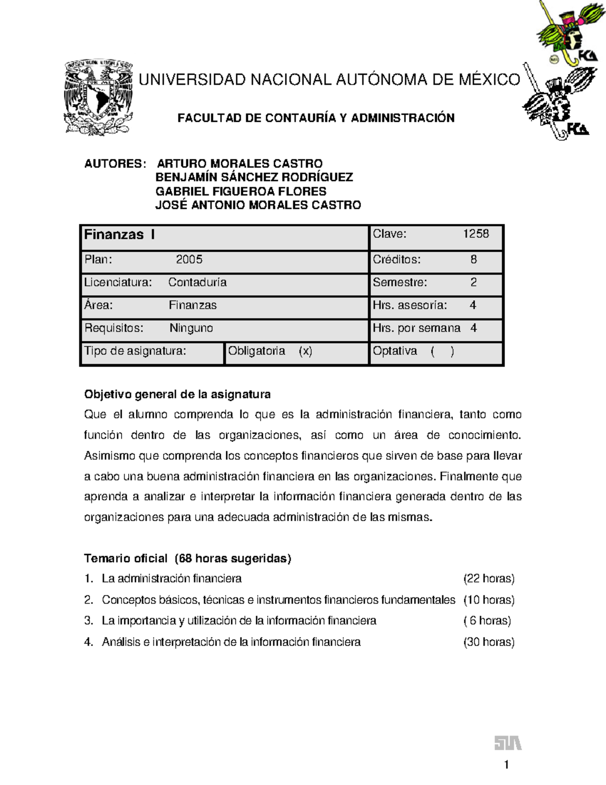 Finanzas 2-MONY - UNIVERSIDAD NACIONAL AUTÓNOMA DE MÉXICO FACULTAD DE ...