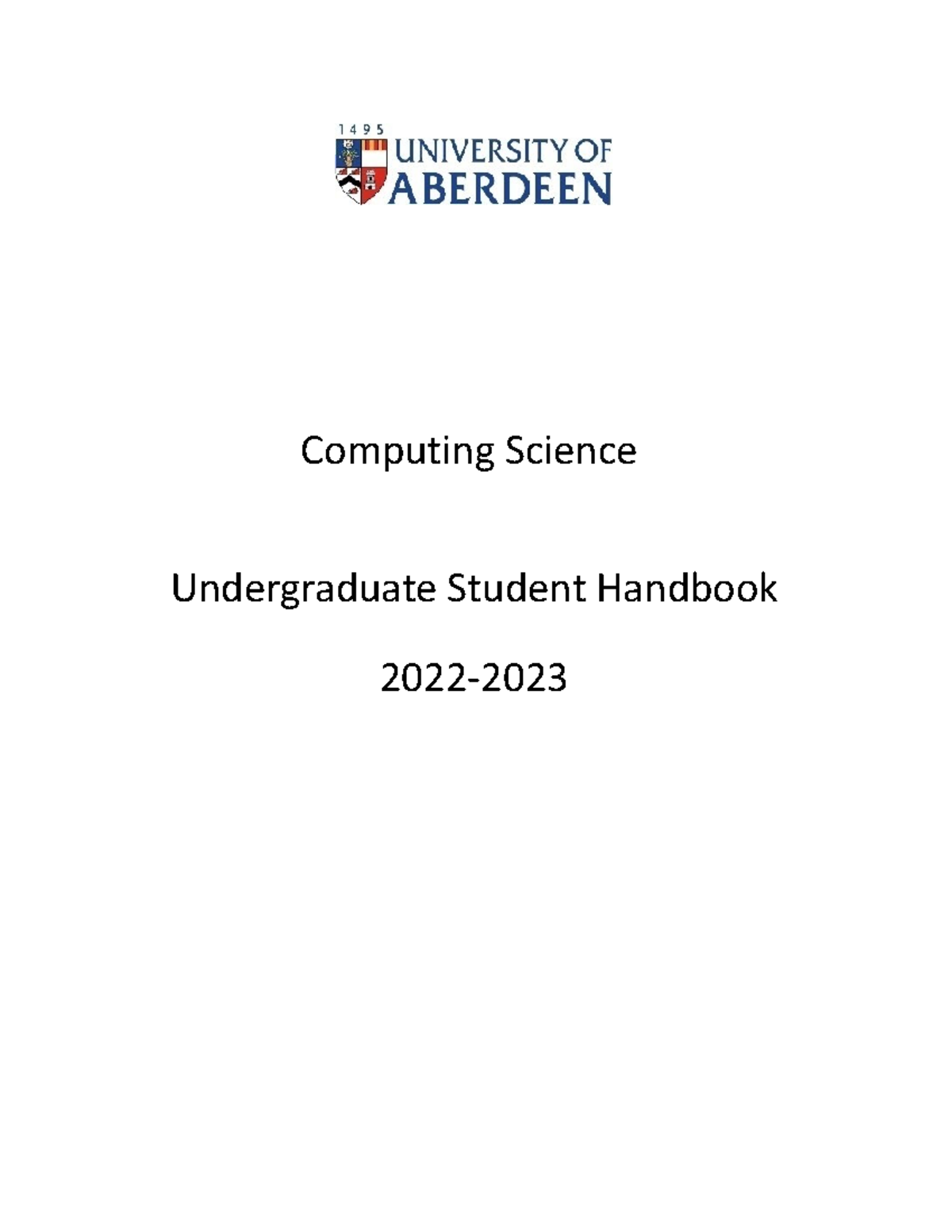 Computing Science UG Student Handbook 2022-2023 - Computing Science ...