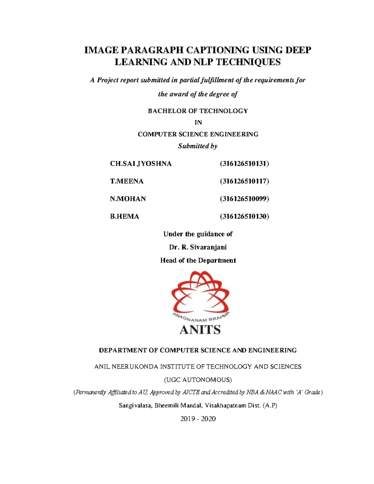 Projects 1920B11 - IMAGE PARAGRAPH CAPTIONING USING DEEP LEARNING AND NLP TECHNIQUES A Project ...