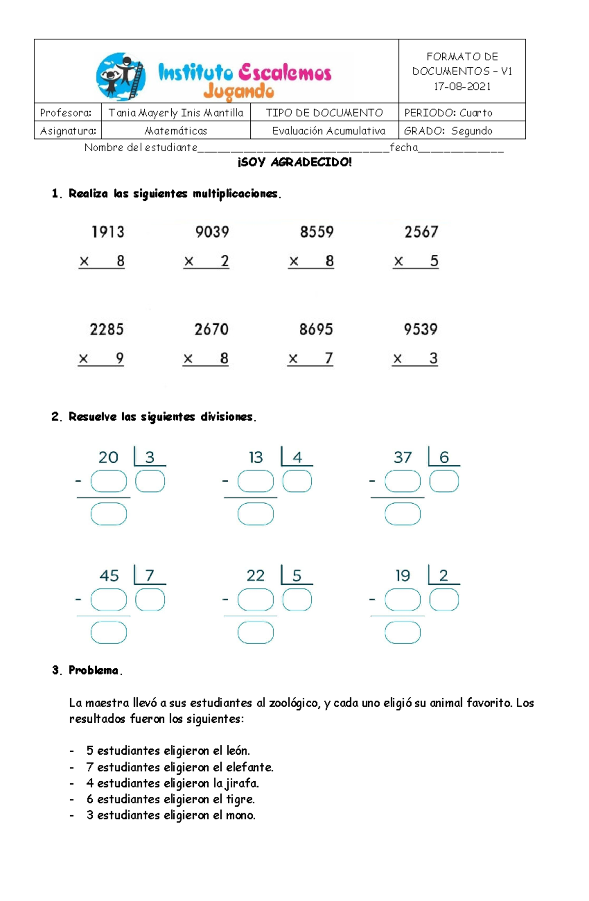 02 4P Acumulativo Matematicas - Nombre del estudiante_____________________________fecha ...
