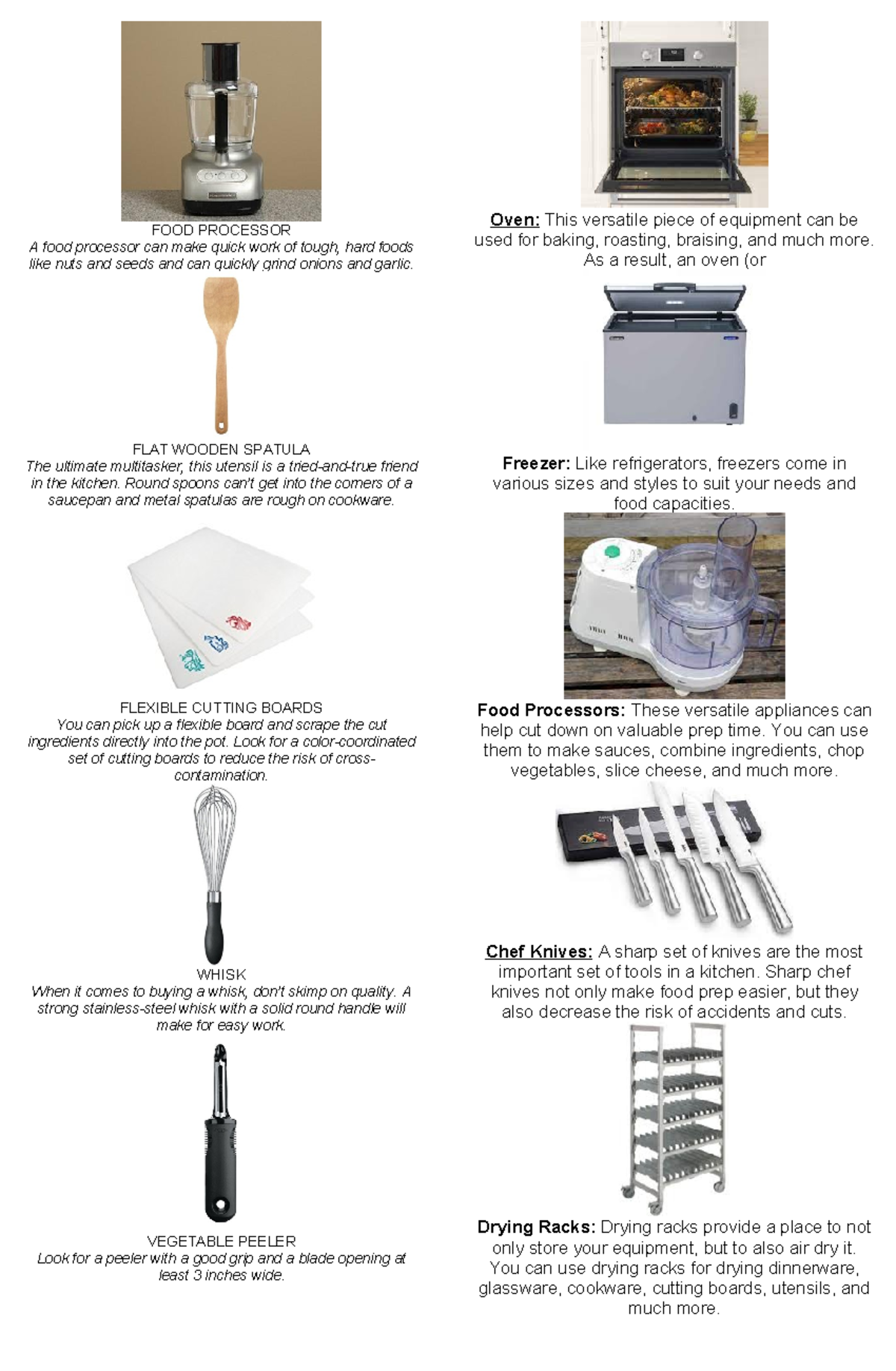 baking and kitchen tools - FOOD PROCESSOR A food processor can make ...