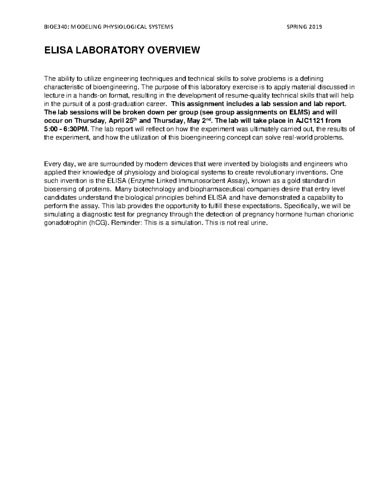 Elisa Lab V2 - Lab 4 Overview for BIOE340 with Stephen Jay - BIOE340: MODELING PHYSIOLOGICAL ...