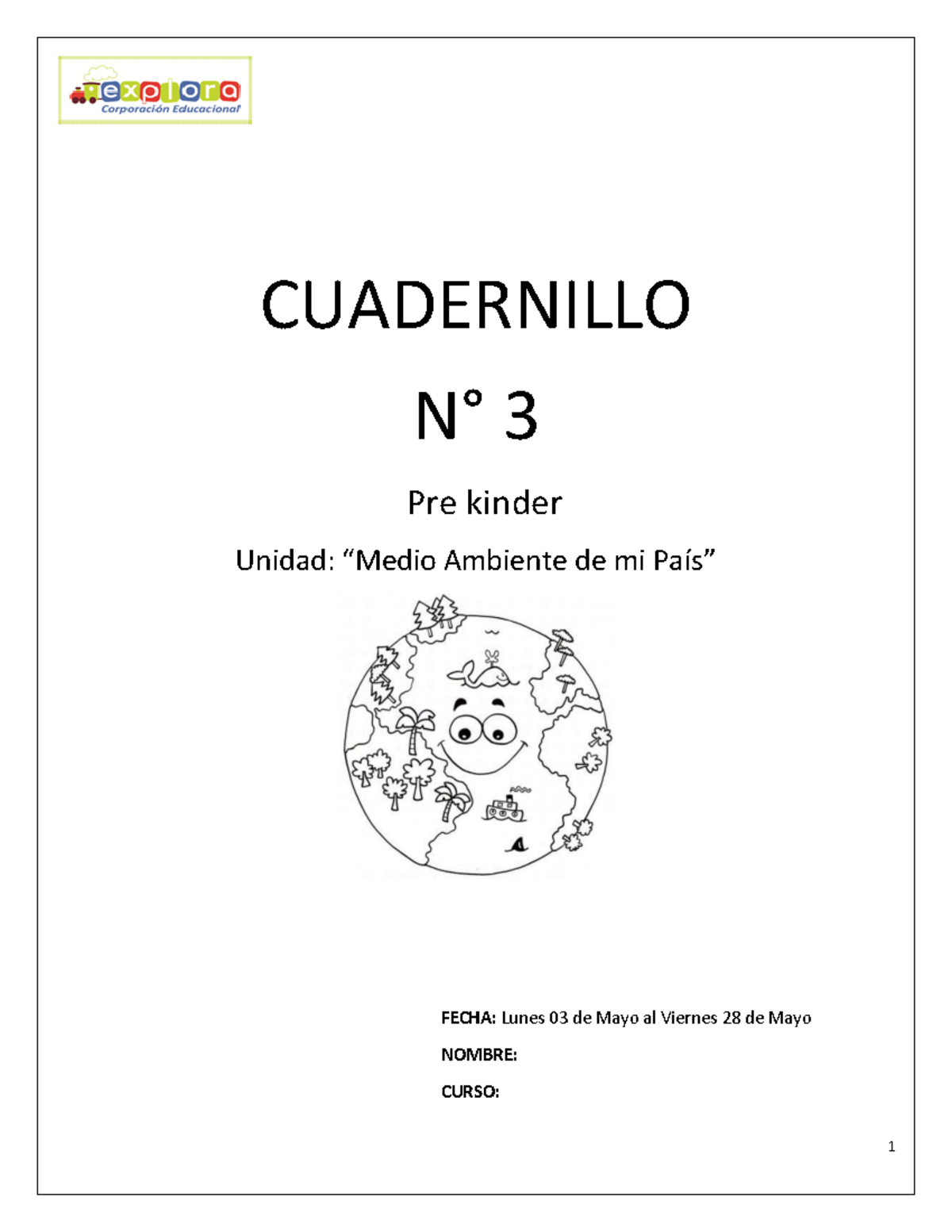 Cuadernillo N3 Mayo Prekinder - CUADERNILLO N° 3 Pre kinder Unidad ...