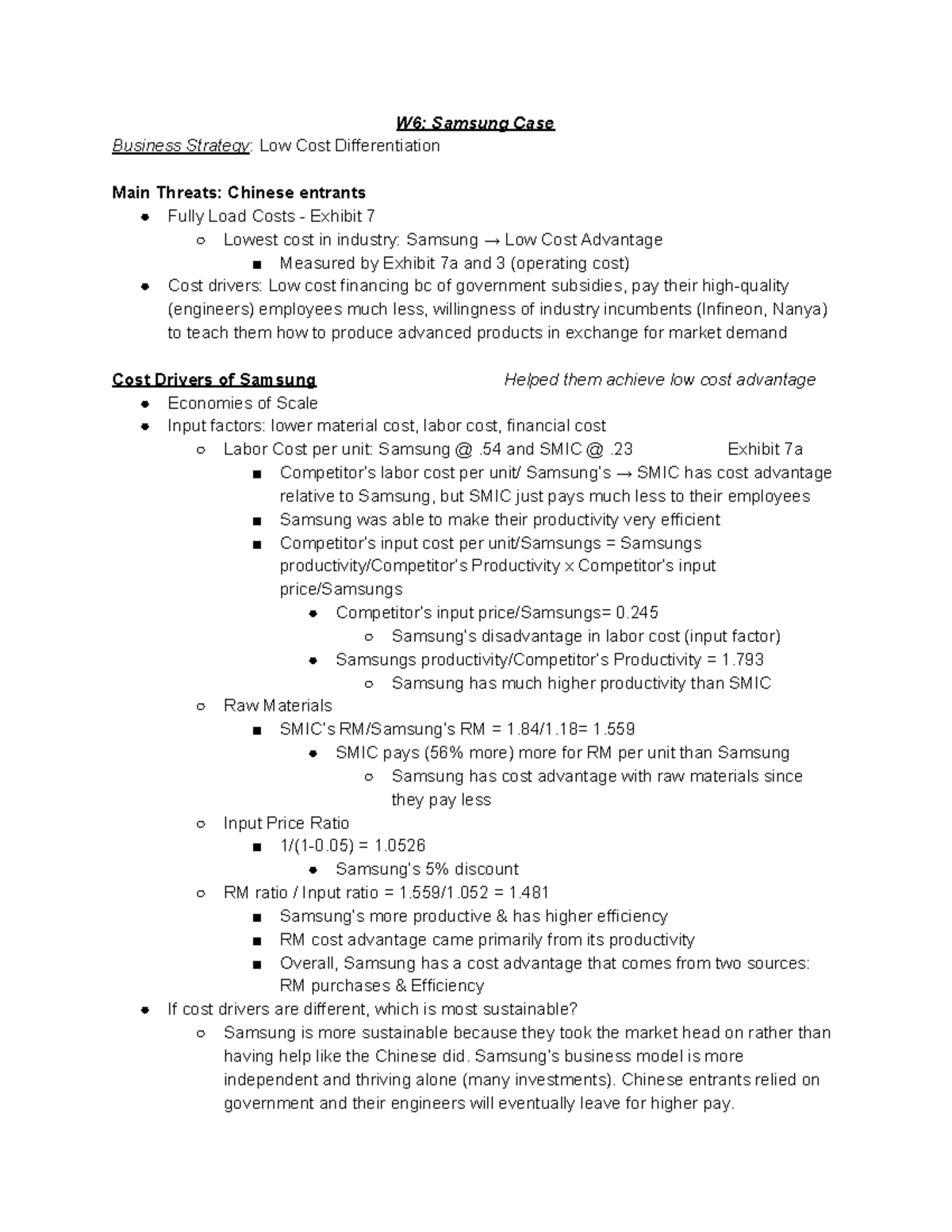 Samsung Case - W6: Samsung Case Business Strategy : Low Cost ...