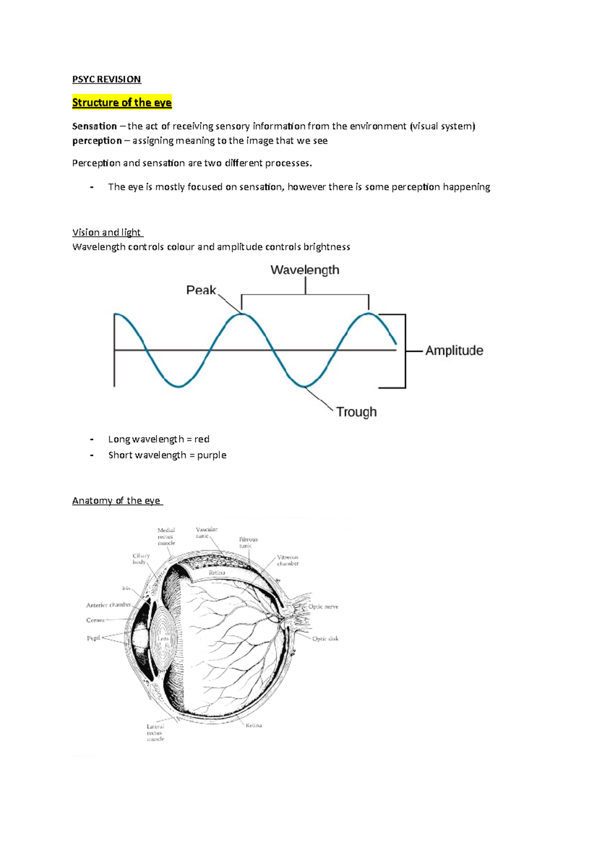 PSYC Revision - The summary of the whole content of PSYC111 - PSYC ...