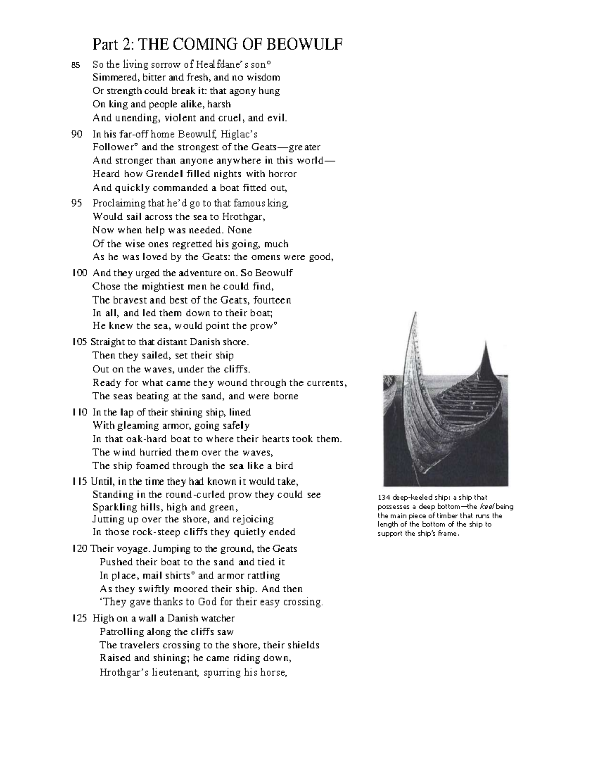 Beowulf the upcoming - Part 2: THE COMING OF BEOWULF 85 So the living ...