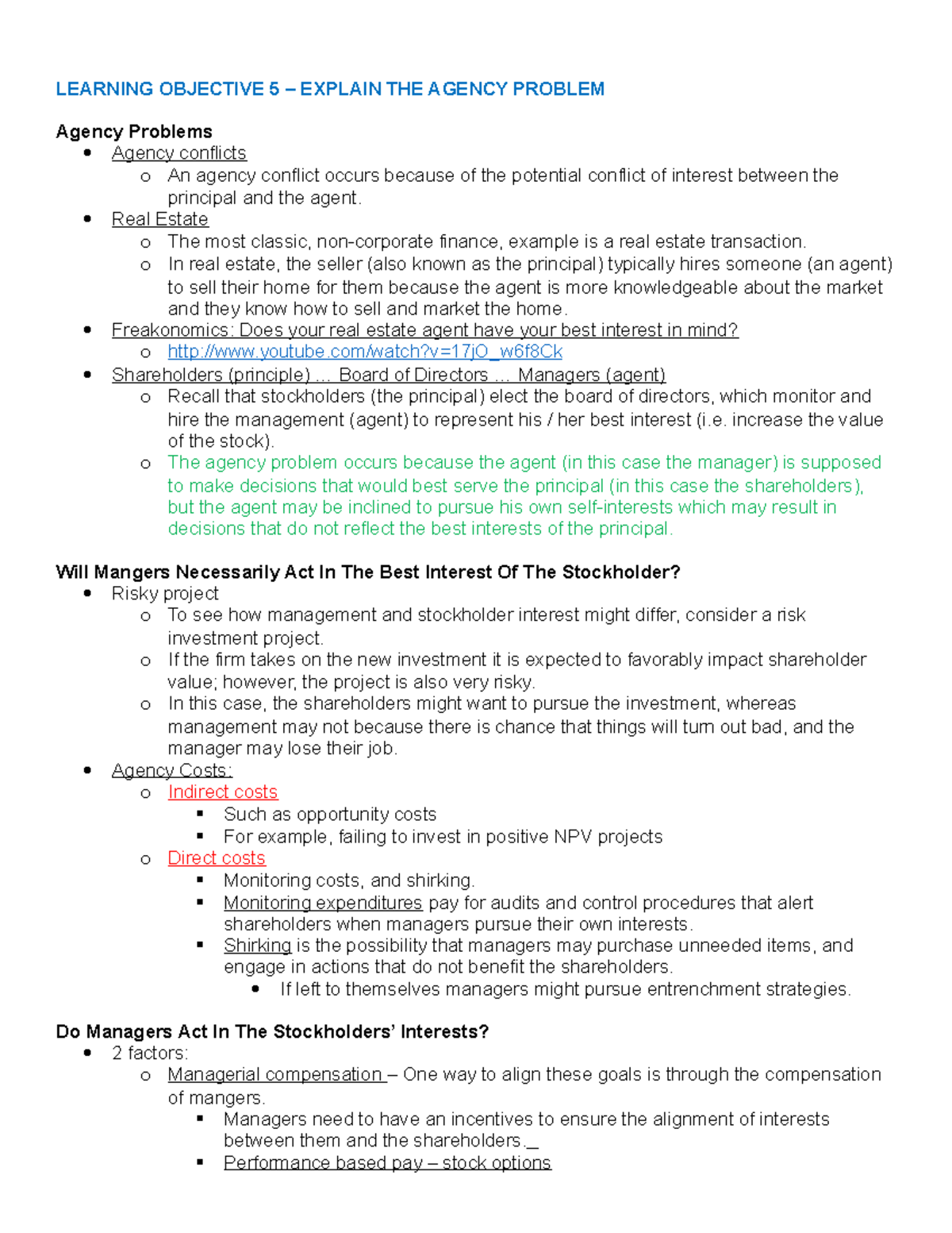 Learning Objective 5 - Dr. Joshua Fairbanks - Rawls College of Business ...