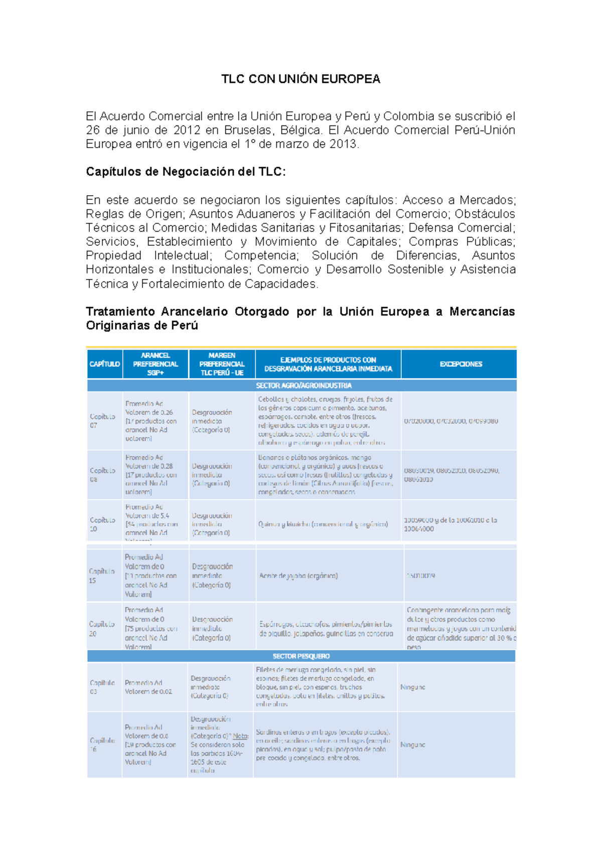 TLC PERÚ-UNIÓN EUROPEA - TLC CON UNIÓN EUROPEA El Acuerdo Comercial ...