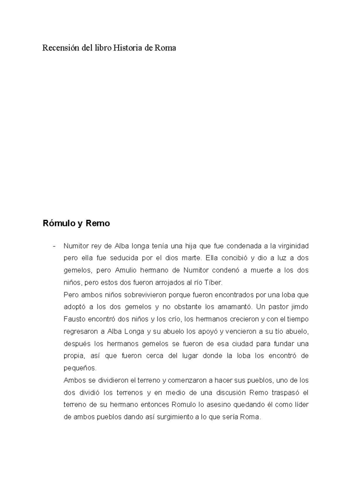 Resención libro Historia de Roma - Recensión del libro Historia de Roma ...