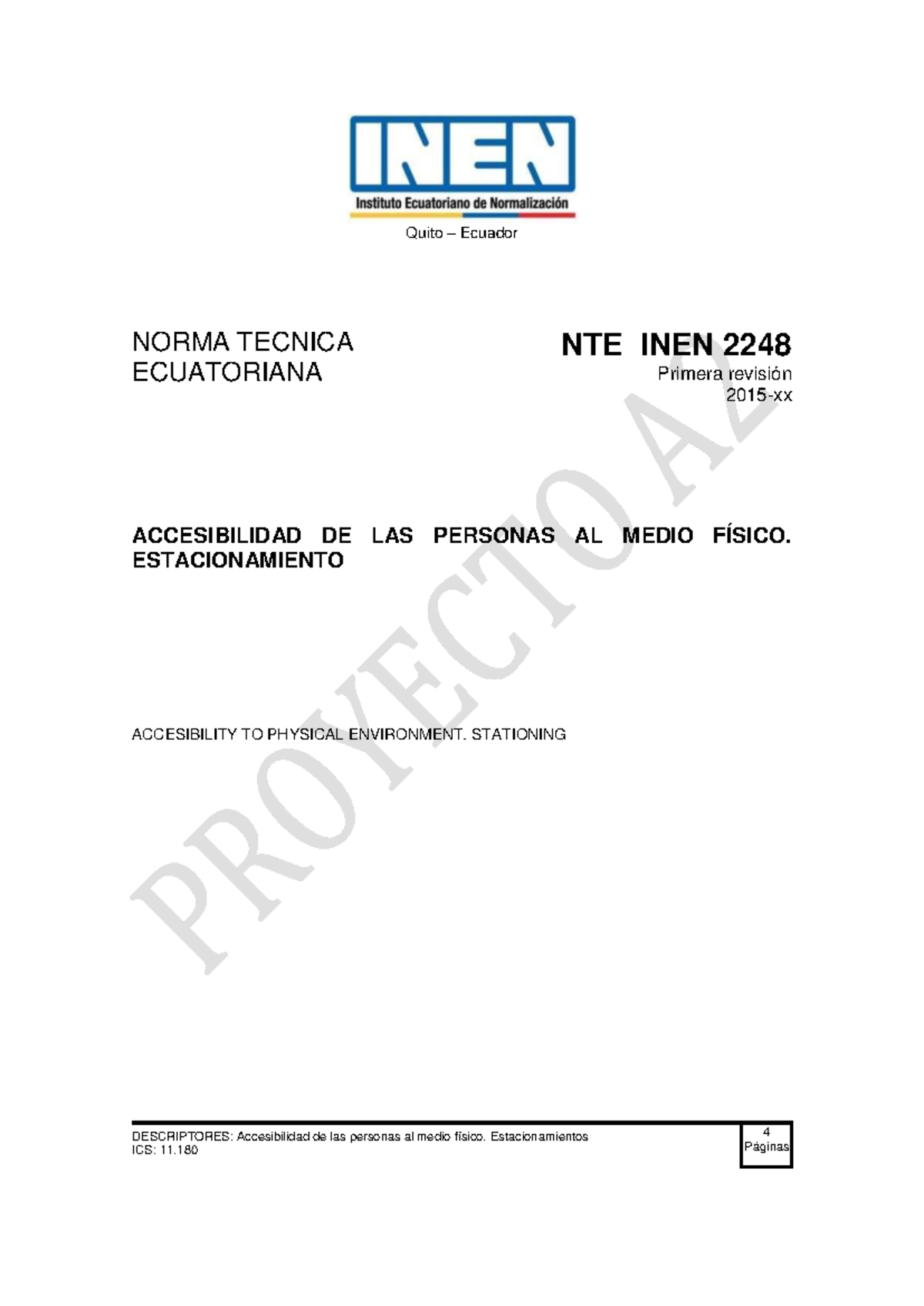 NTE INEN 2248 - NTE INEN - Quito – Ecuador NORMA TECNICA ECUATORIANA ...