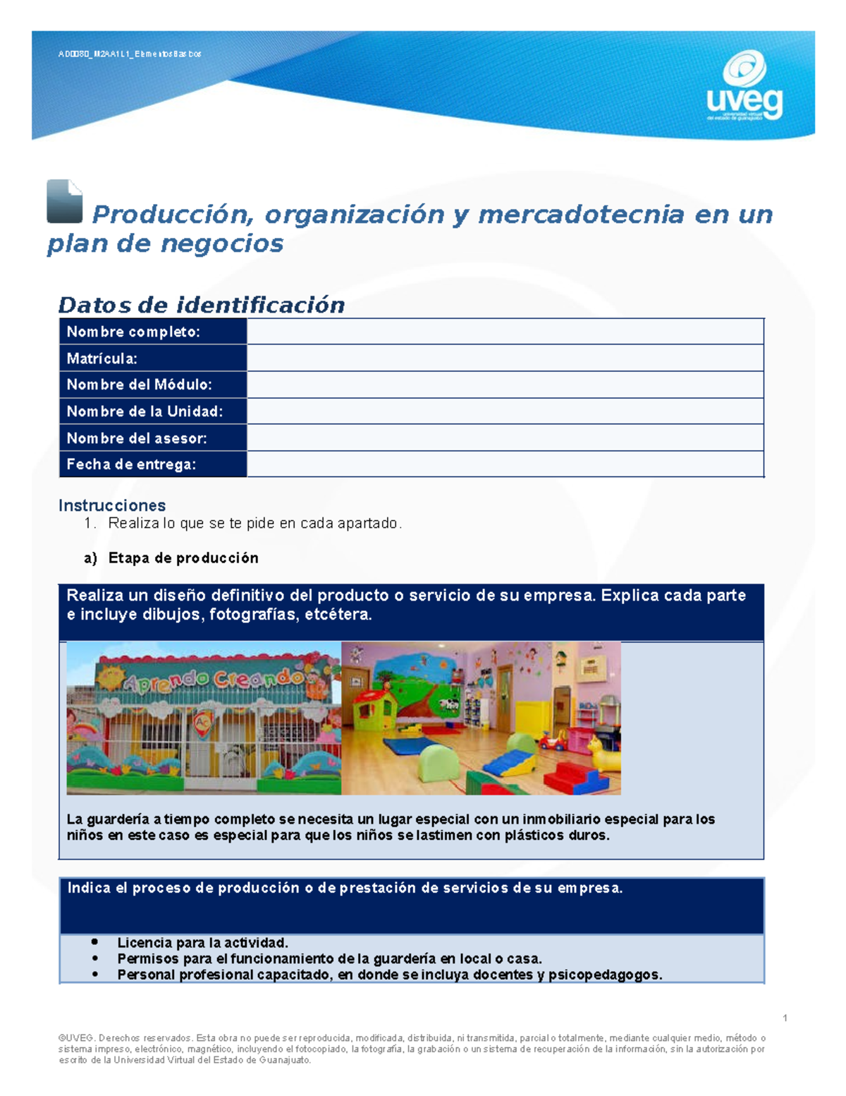U1 AA2 EA5 formato 5 - organizacion - Producción, organización y ...