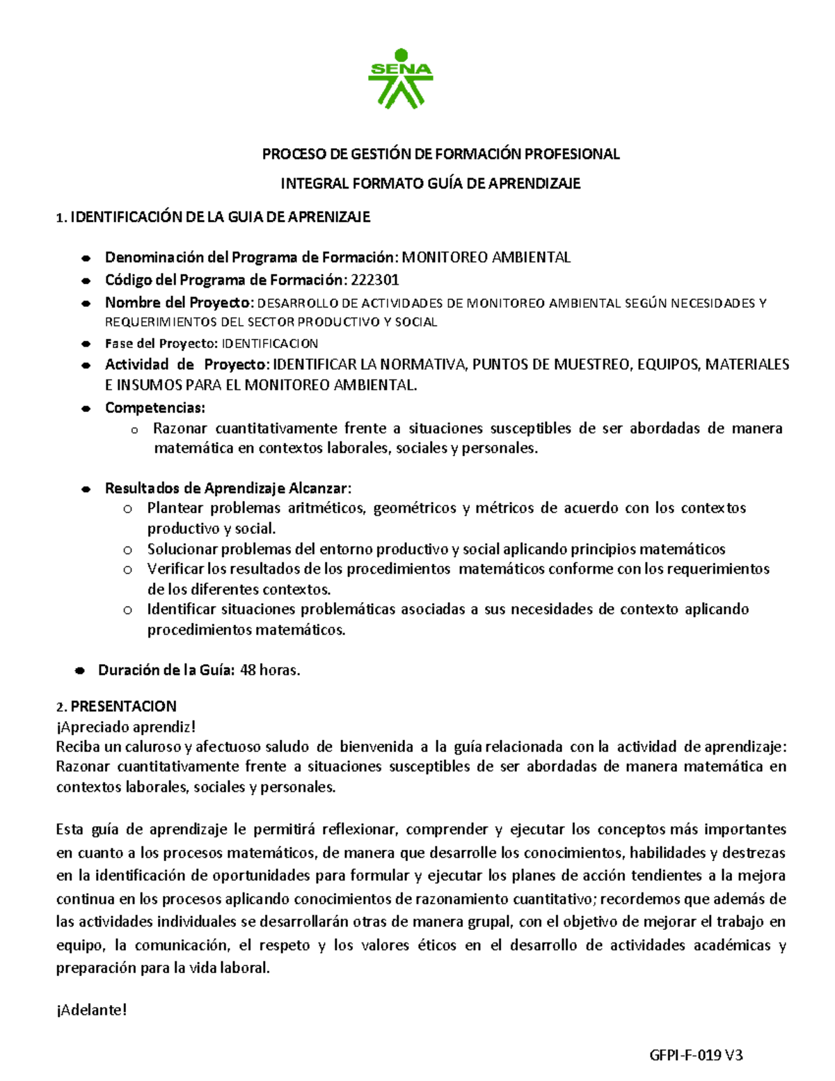 GUIA DE Aprendizaje 2880416- Monitoreo Ambiental - PROCESO DE GESTIÓN ...
