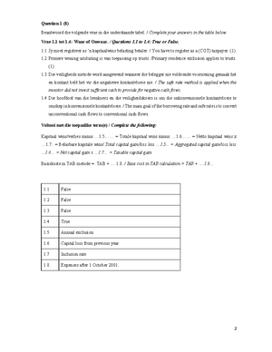 Comparable Sales Matrix Example Solution - **Suggested Answer Features ...