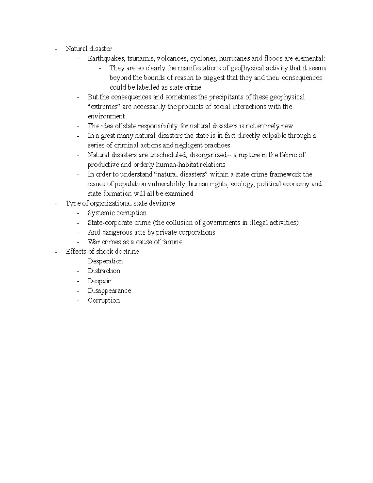 Soc 479 law, colonialism and natural disasters - Natural disaster ...