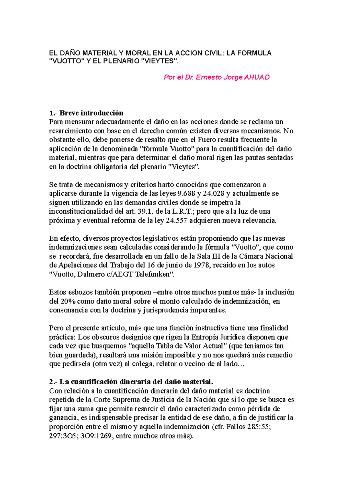 EL DAÑO Material Y Moral EN LA Accion Civil - EL DAÑO MATERIAL Y MORAL ...