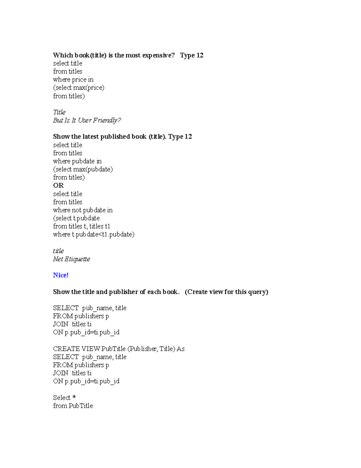 Queries Final Set 2 - dfuinjeinkoerofkmerlfeperfef - Which book(title ...