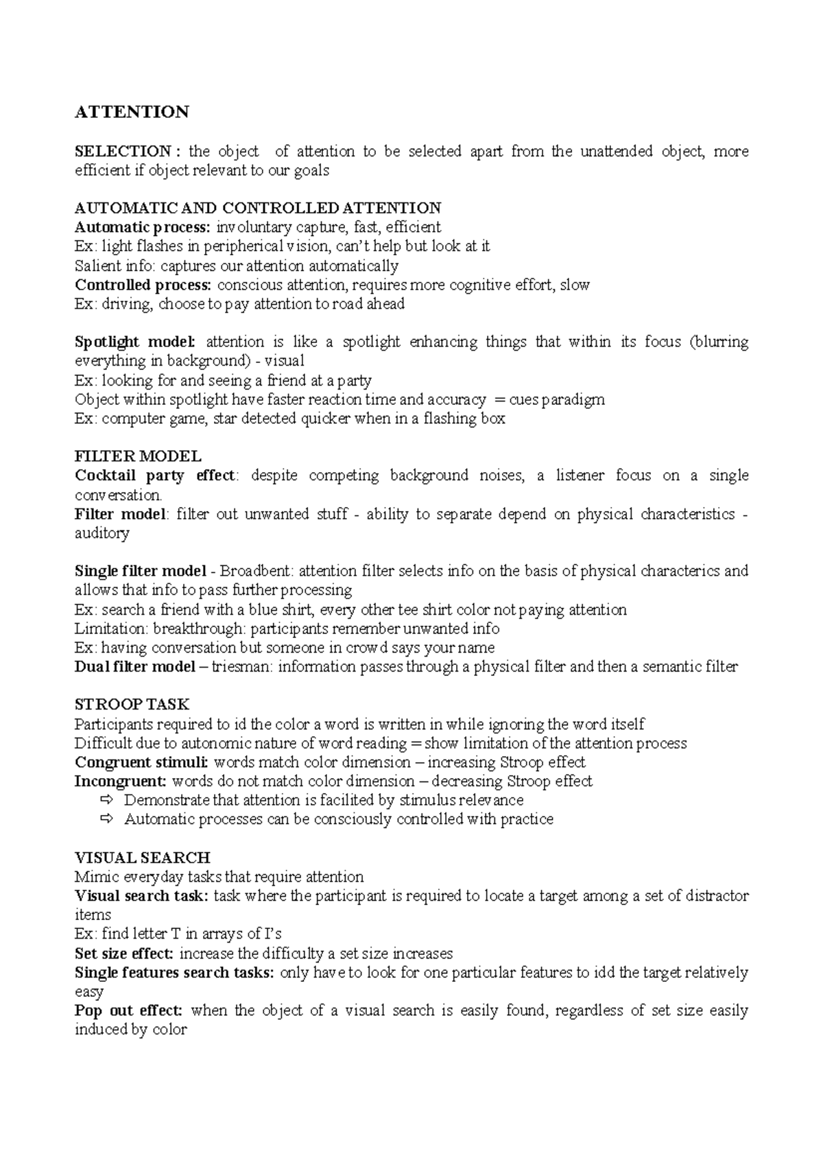 Attention - ATTENTION SELECTION : the object of attention to be ...