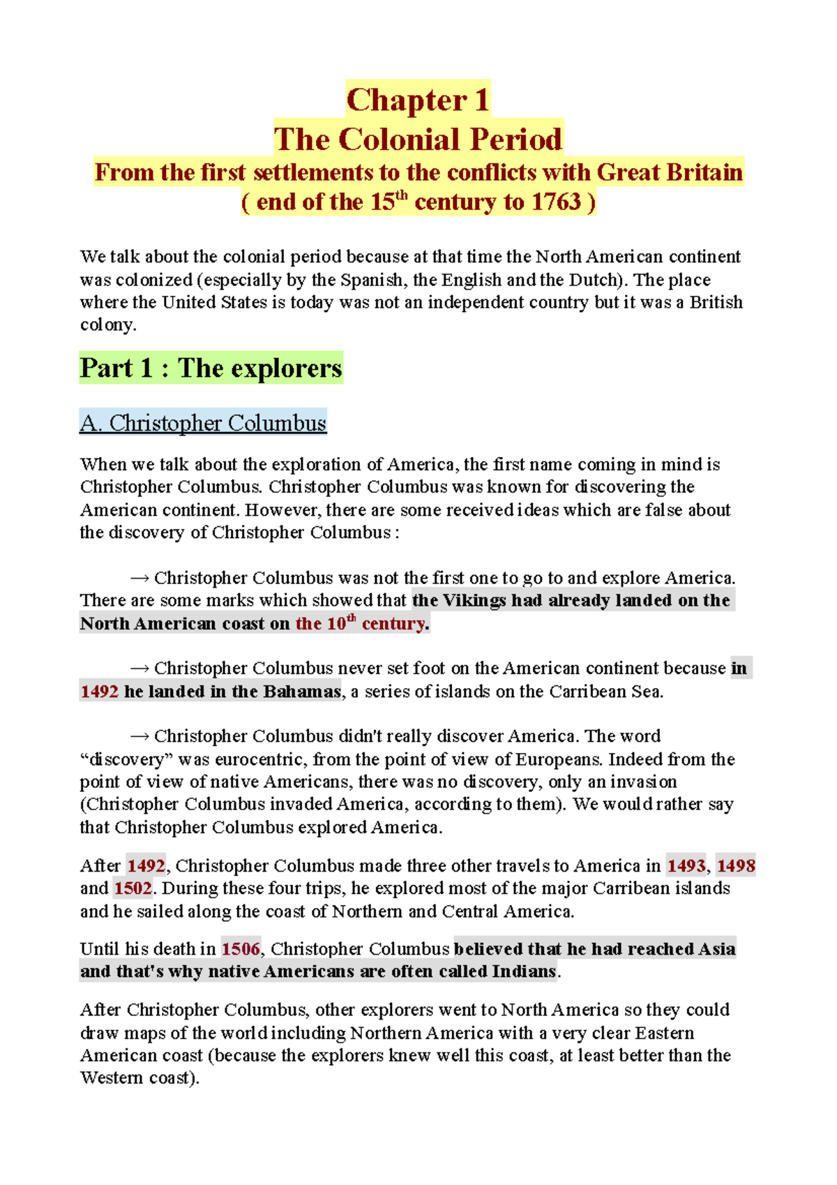 CM Civilization US Chapter 1- The Colonial Period - Chapter 1 The ...