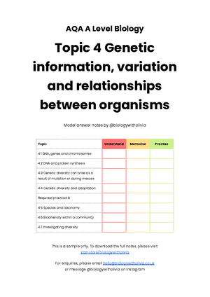 Sample Topic 6 Organisms respond to changes in their internal ...