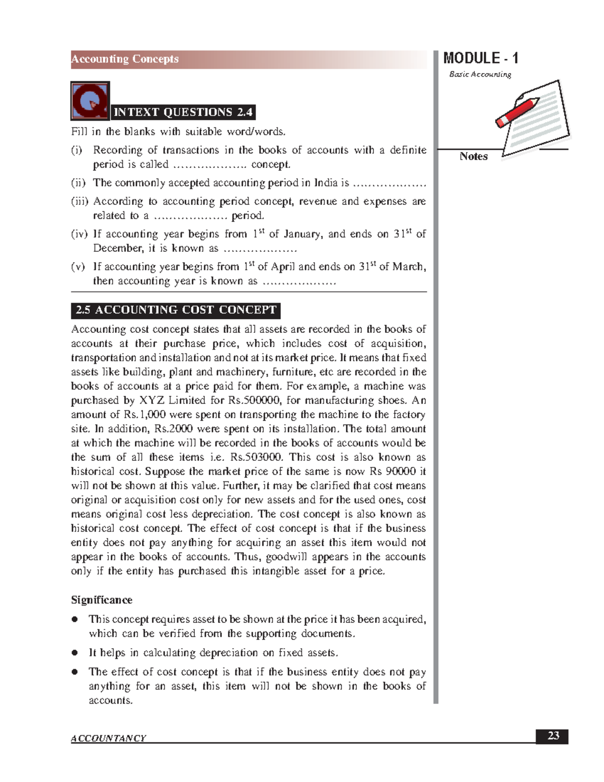 Sample notes of accounting 7-9 - MODULE - 1 Basic Accounting Notes 23 ...