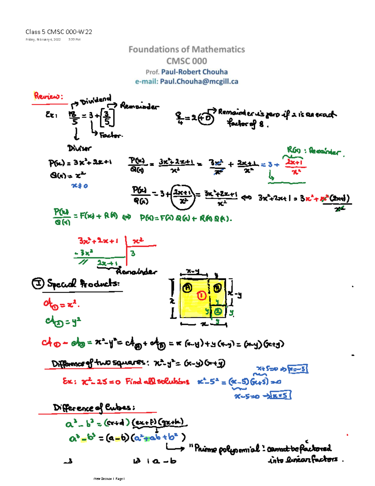 CMSC 000-Class 5-701 W22 - Cmsc 000 - Class 5 CMSC 000-W Friday, February 4, 2022 5:55 PM - Studocu