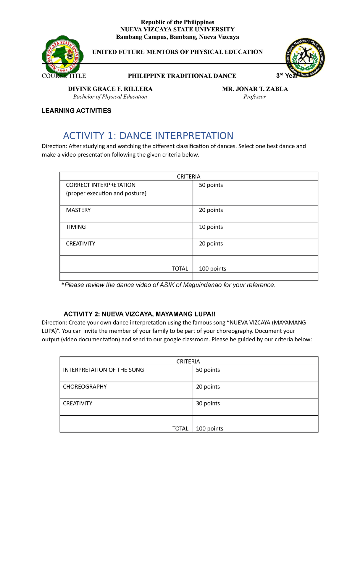 Philippine Traditional Dance IM4 - NUEVA VIZCAYA STATE UNIVERSITY ...