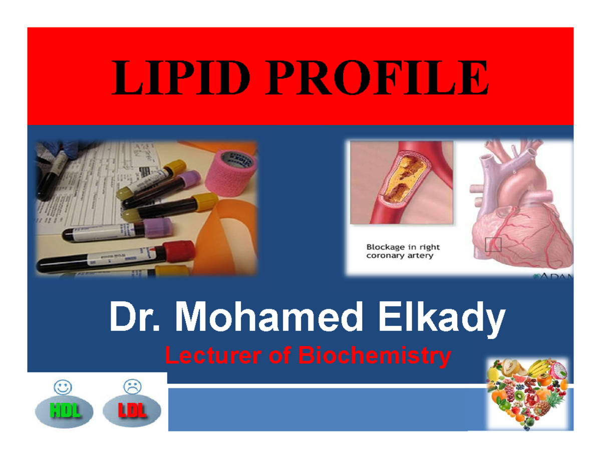 Null-1 - Pharmacology - LIPID PROFILE Dr. Mohamed Elkady Lecturer of ...