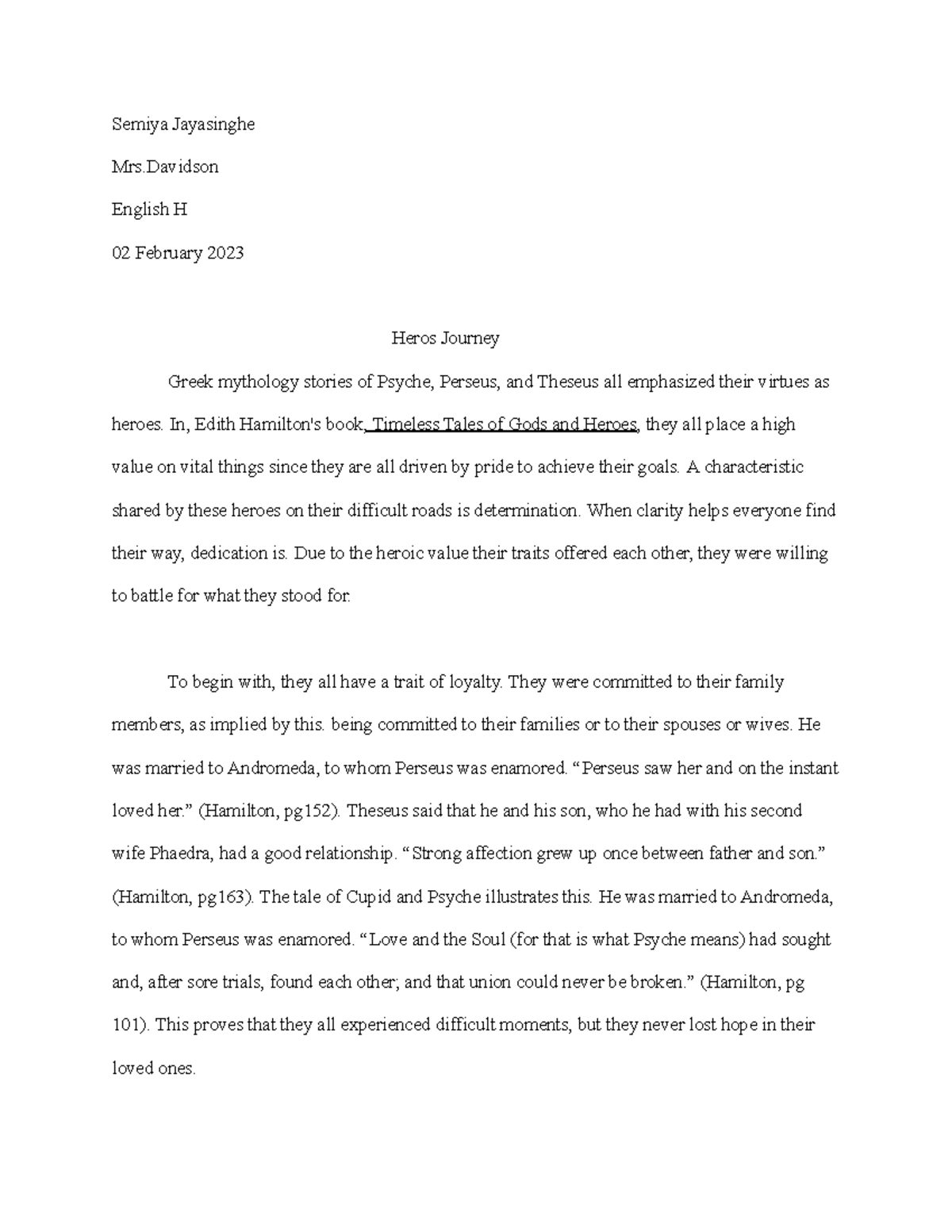Greek Gods Hero - Semiya Jayasinghe Mrs English H 02 February 2023 ...