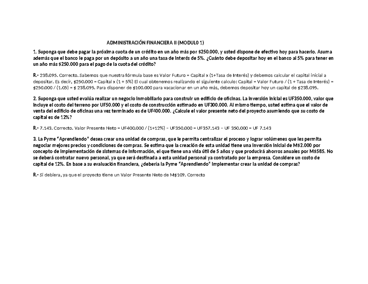 AdministracióN Financiera II-1-1 - ADMINISTRACIÓN FINANCIERA II (MODUL0 ...