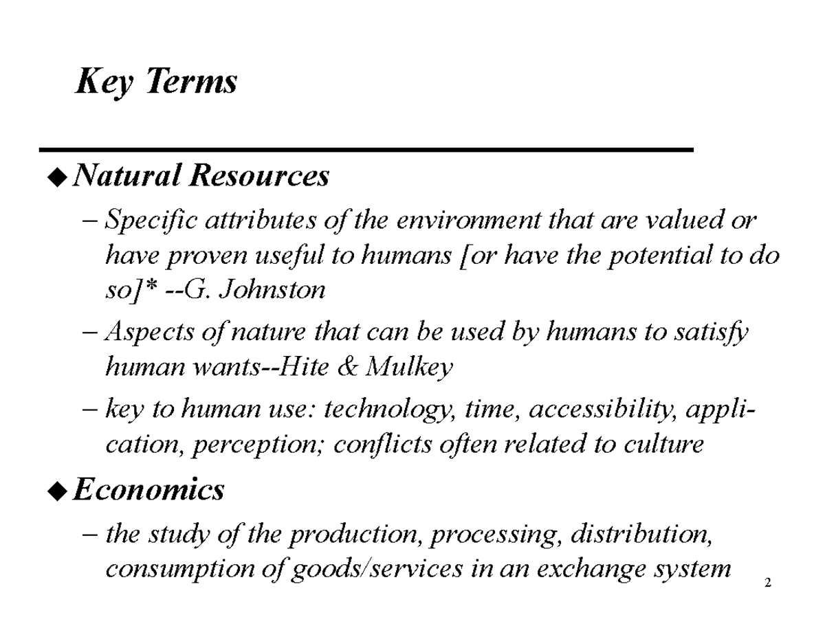 Natural resource econ types of resources - Key Terms Natural Resources ...