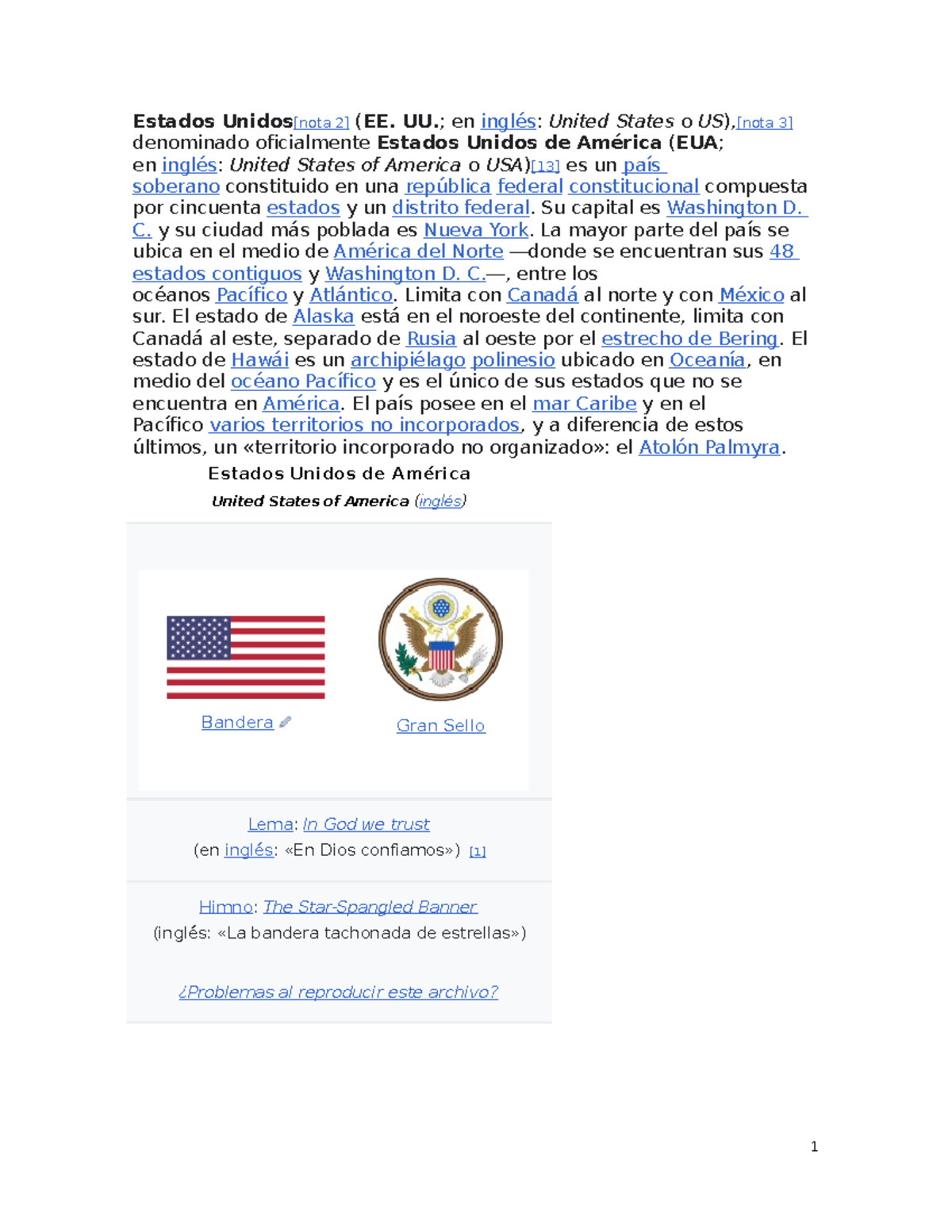 E.U - Historia de Estados Unidos - Estados Unidos[nota 2] (EE. UU.; en ...