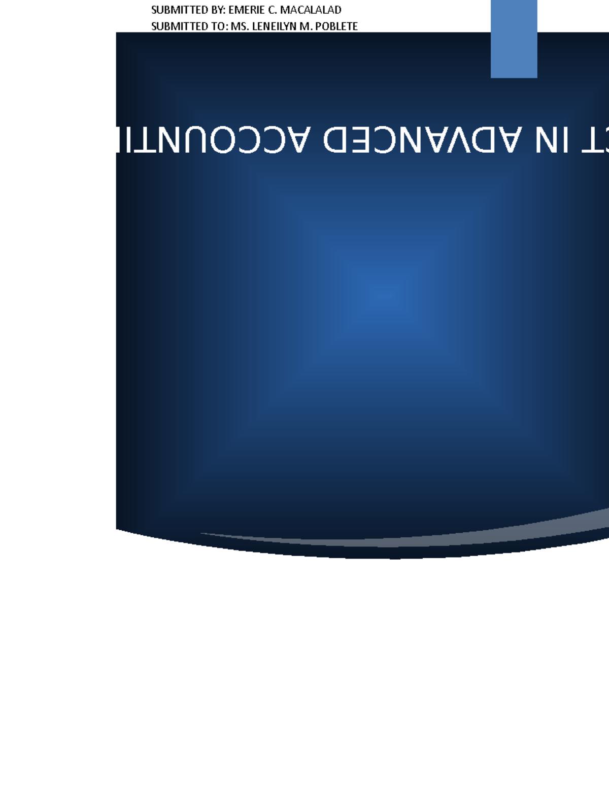 Advanced Project final - CT IN ADVANCED ACCOUNTING I SUBMITTED BY ...