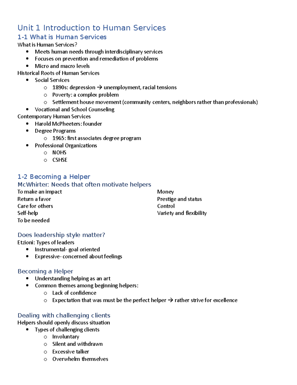 Unit 1 Notes - Fall 2018- Dr. Gaines-Hanks - Unit 1 Introduction to ...