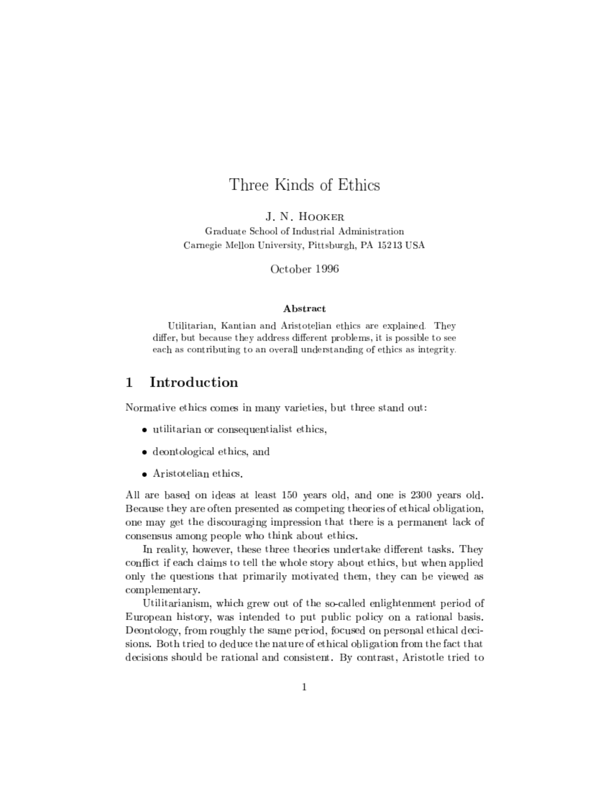 Three Kinds of Ethics - Reading Material - ENGL-101 - I = - = = = - = I ...