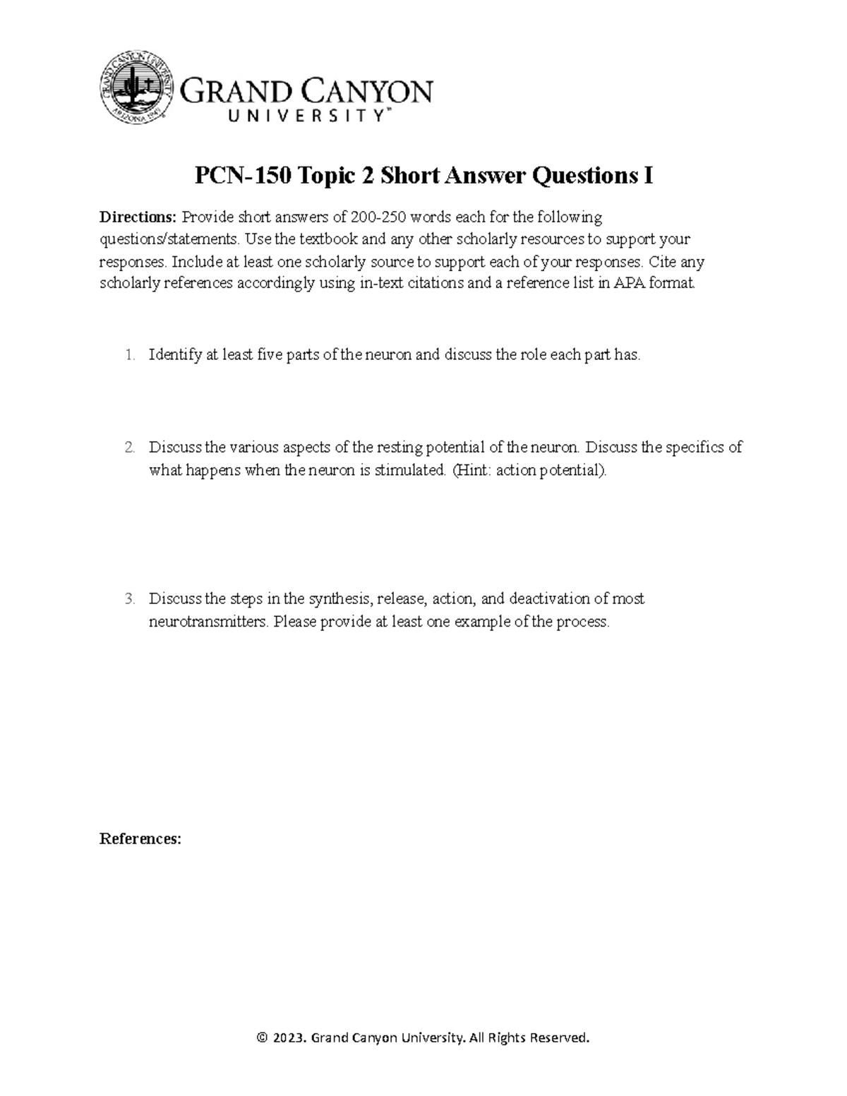 PCN-15 Short Answer - PCN-150 Topic 2 Short Answer Questions I ...